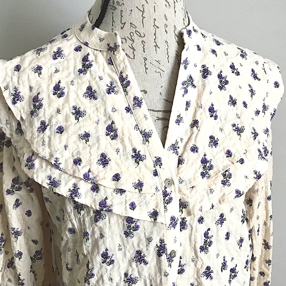 Zara | Tops | Zara Ruffle Blouse Floral Print New With Tag | Poshmark